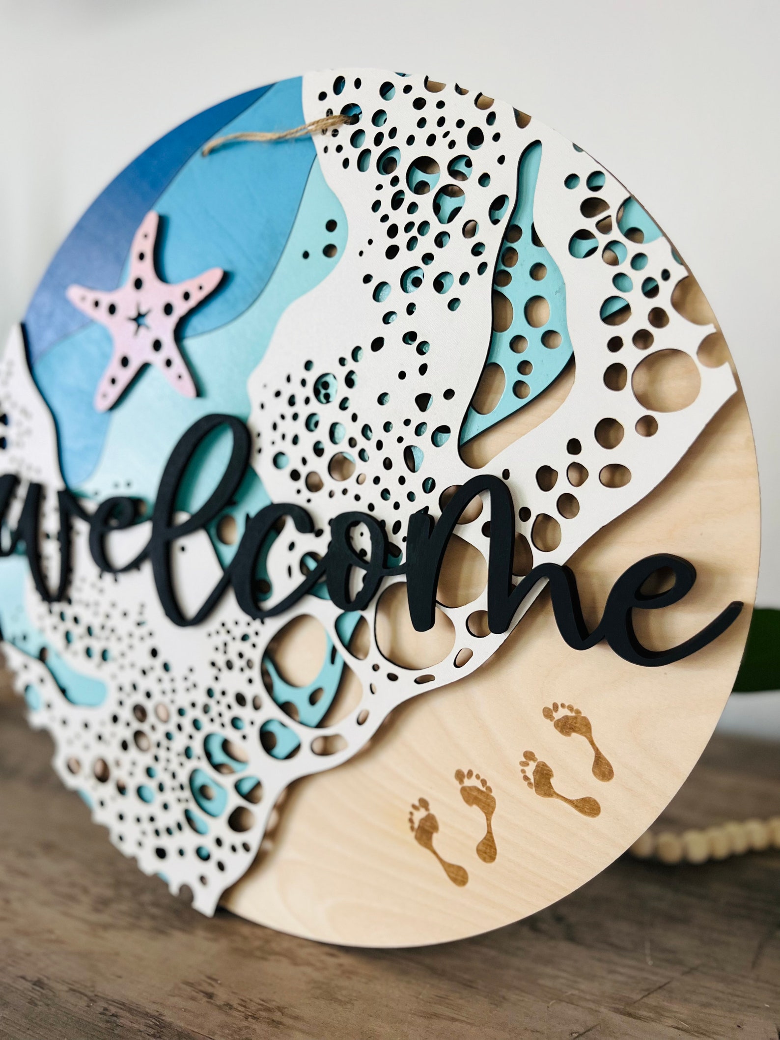 Coastal Beachfront Entry Sign for Beach House Decor Beach Front Door ...