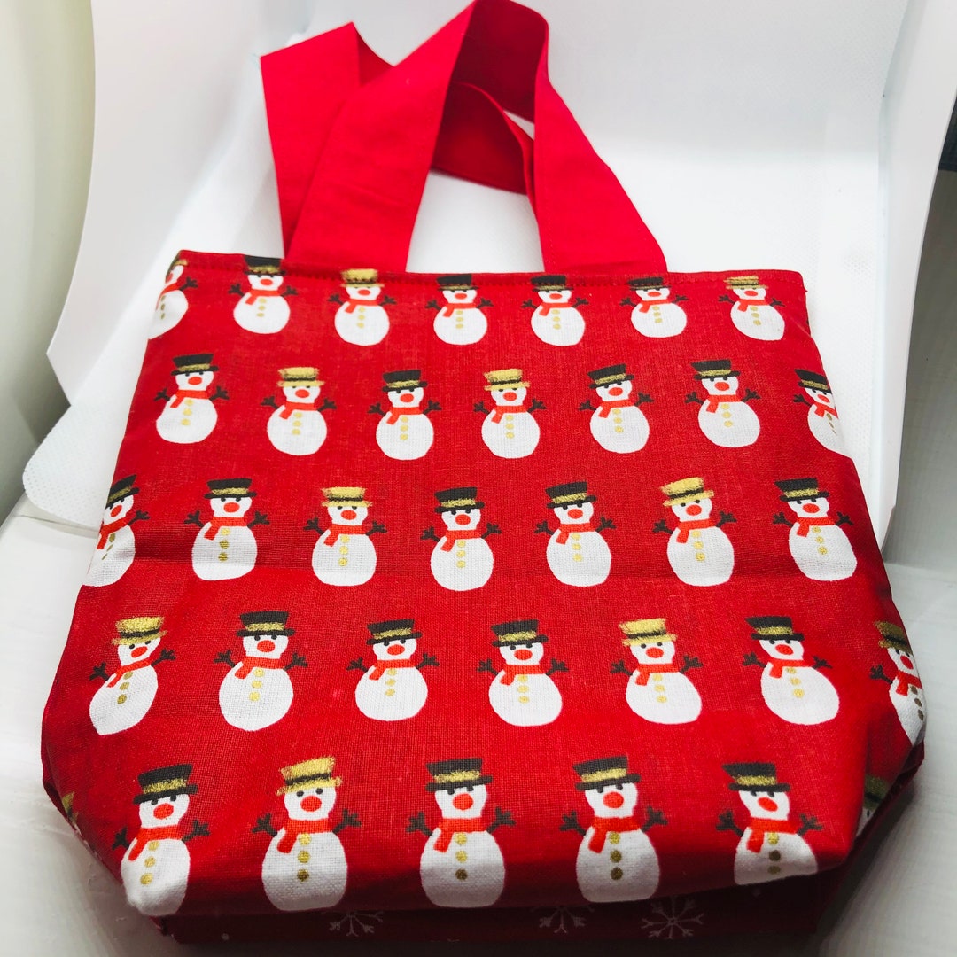 Christmas Gift Bag Snowman Mini Gift Bag Fully Lined - Etsy UK