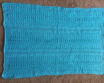 Crocheted Turquoise Baby Blanket, Crochetsforsweetpea - Etsy