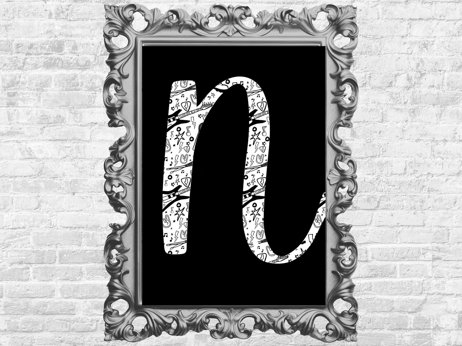 Letter 'N' Poster for a Nursery Rock and Roll Baby Gift Alternative ...