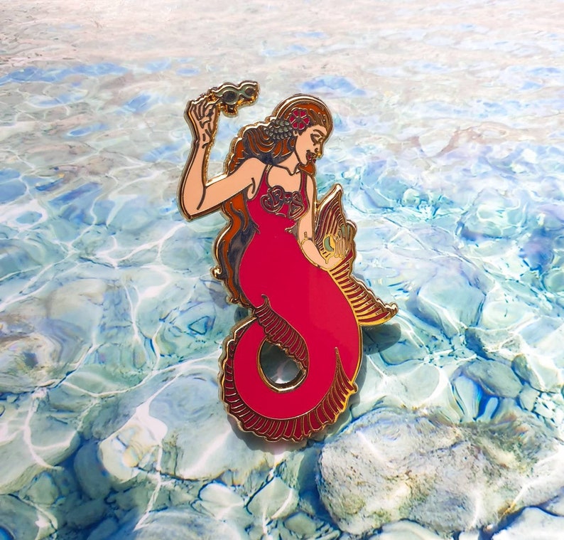 Hard Enamel Pin, Pin Badge, Vintage Mermaid - Etsy