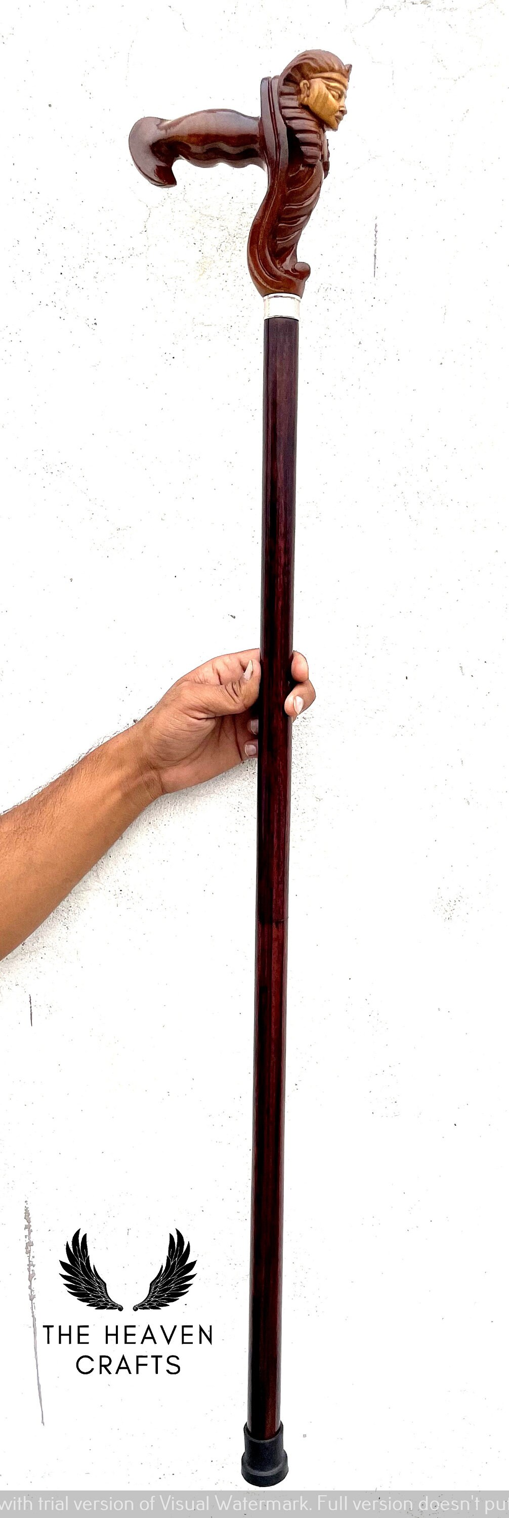 Egypt Pharaoh Cane Wooden Walking Stick Ergonomic Handmade - Etsy