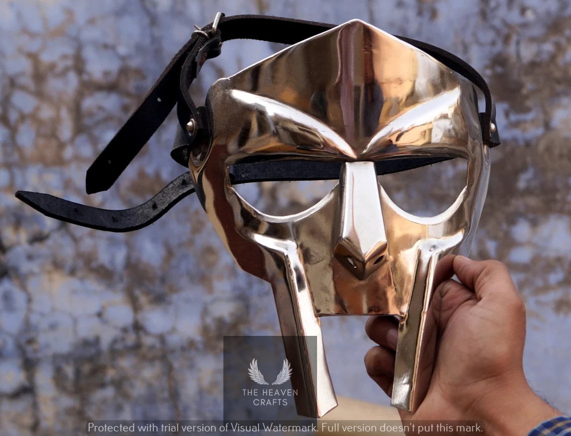 Militaria MF Doom Gladiator Mask Mad Villain Mild Steel Face Armour ...