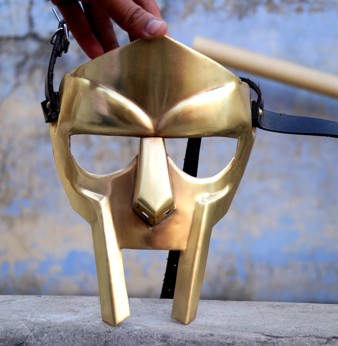 MF Doom Gladiator Mask Steel Golden Finish in Brass Plating - Etsy