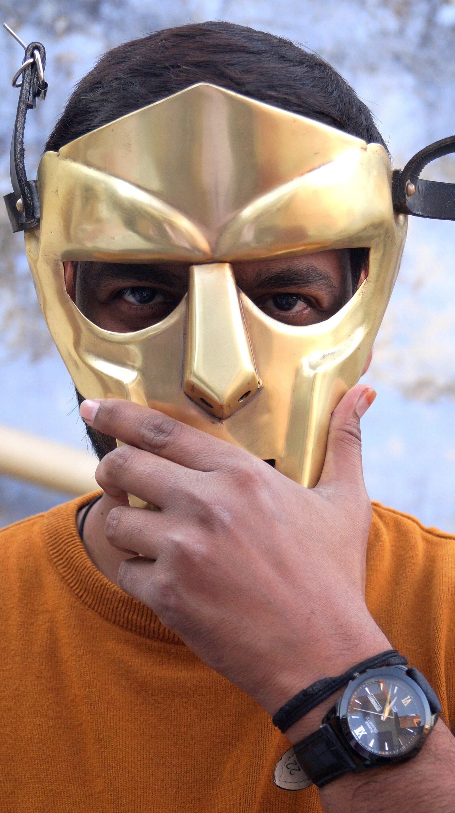 MF Doom Gladiator Mask steel Golden Finish in Brass plating | Etsy