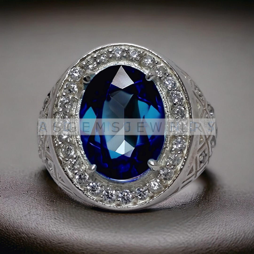 Luxury Alexandrite Men's Ring June Birthstone Ring Engraving Ring Gift ...