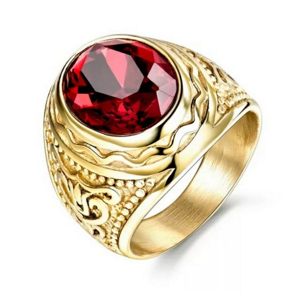 Mens Garnet Ring - Etsy