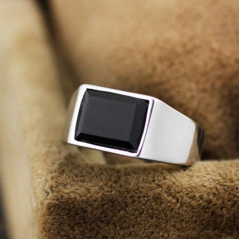 Mens Black and Silver Rings - Etsy