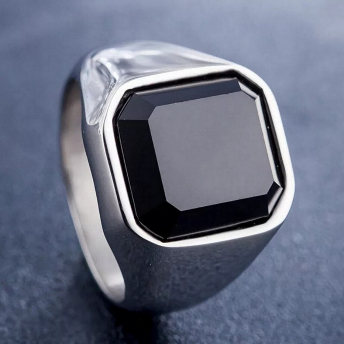 Black Onyx Ring For Men 925 Sterling Silver Genst Ring | Etsy