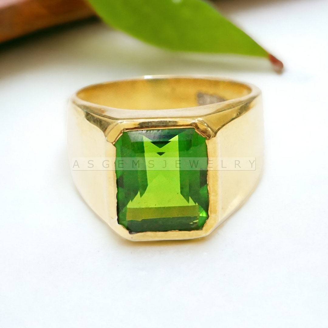 Natural Peridot Men's Ring Statement Ring AAA Quality - Etsy
