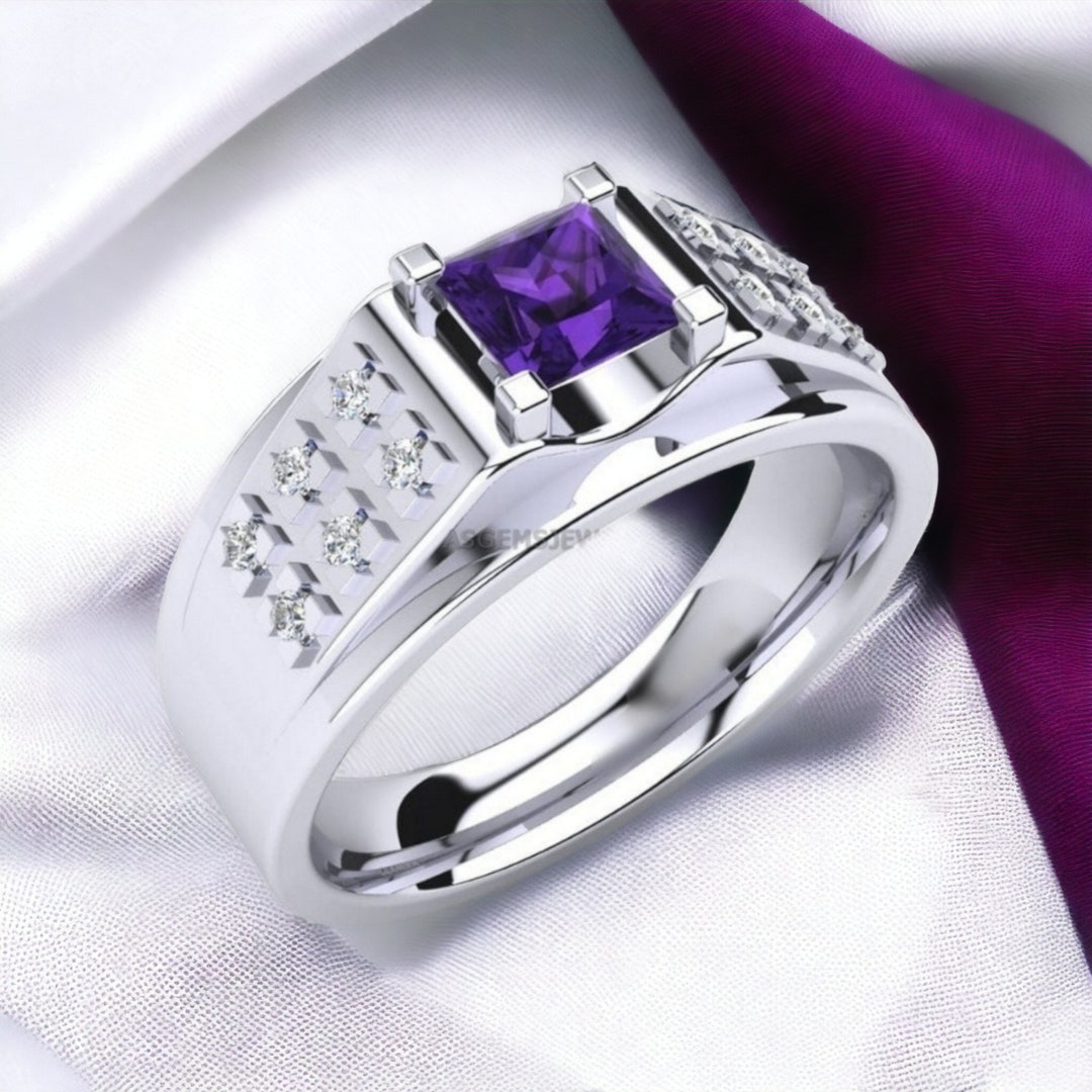 Bold Amethyst Men's Ring – Featuring a Rich Purple Amethyst ...