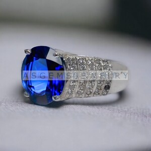 Blue Sapphire Ring for Men, Blue Ring, 14K Gold Over, Handmade Ring ...