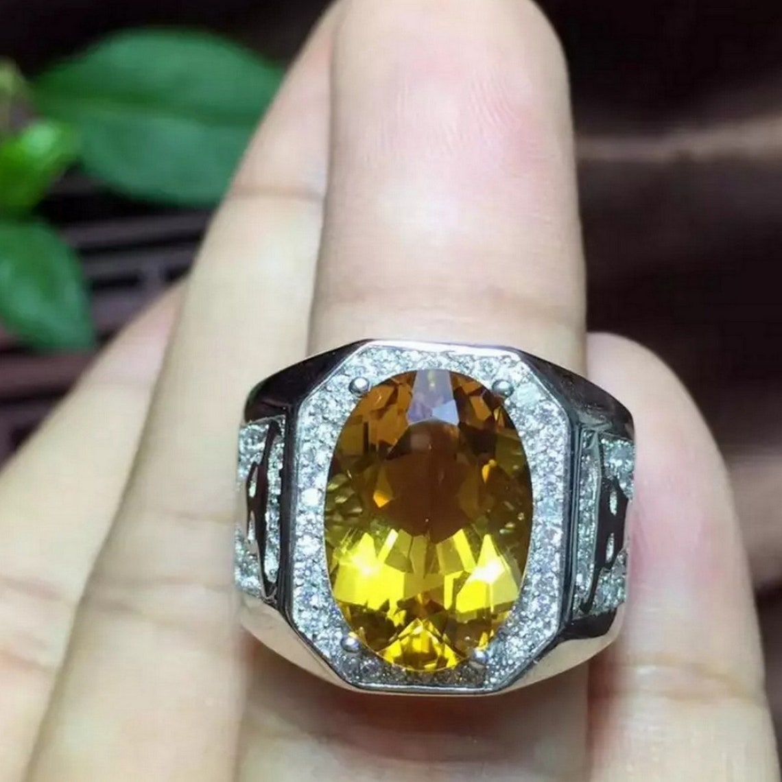 Citrine Men's Ring Men's Gift November Birthstone - Etsy