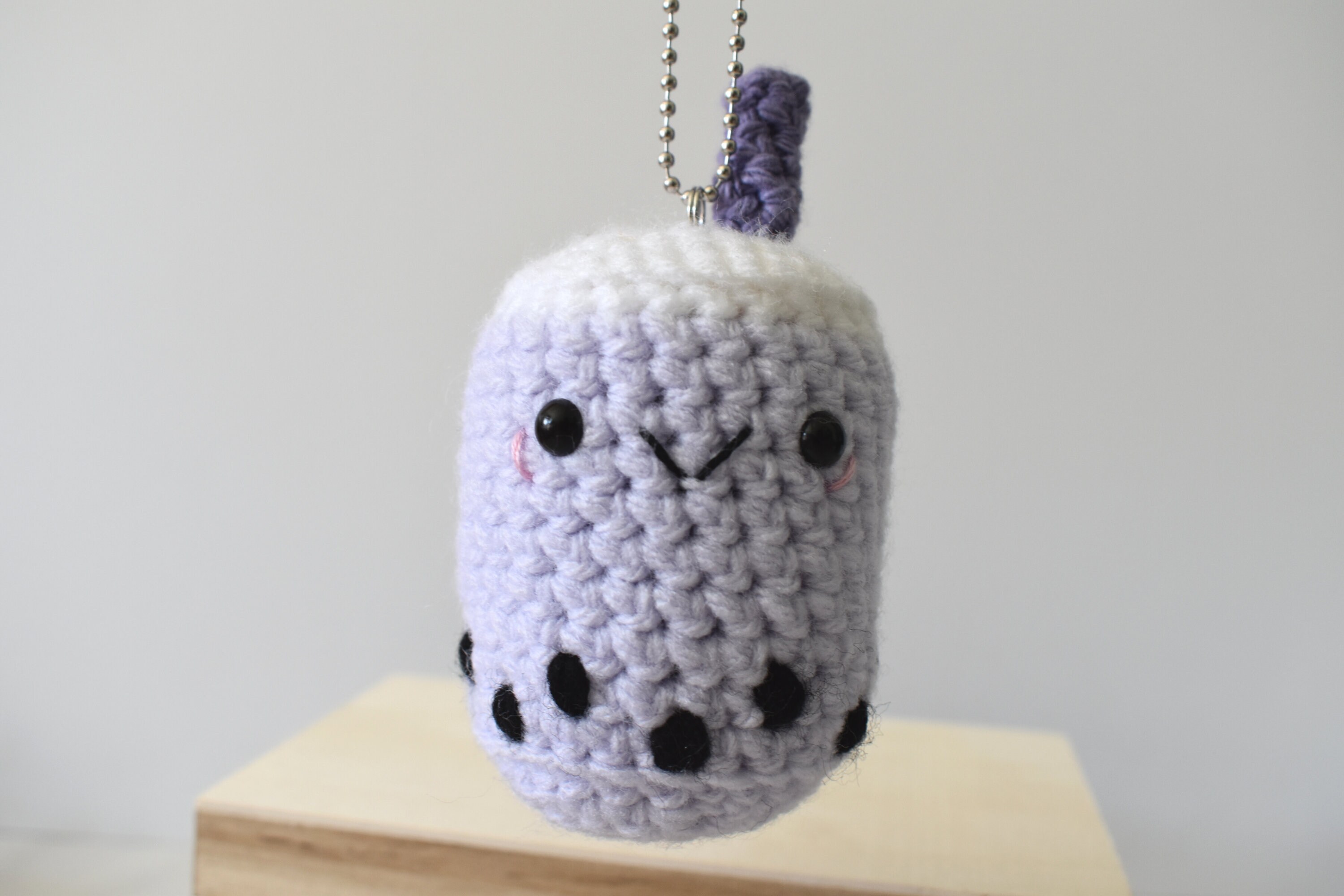Crochet Boba Bubble Tea Amigurumi Plushie Keychain | Foodie Ornament ...