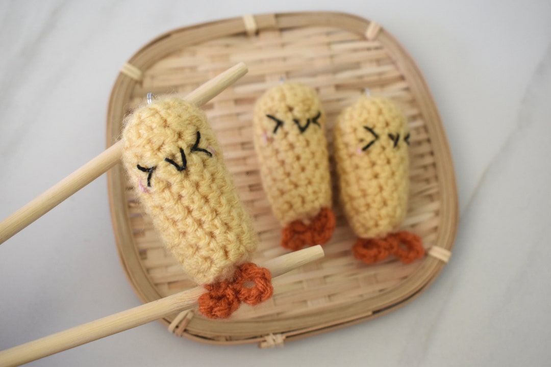 Crochet Shrimp Tempura Amigurumi Plushie Keychain Japanese - Etsy
