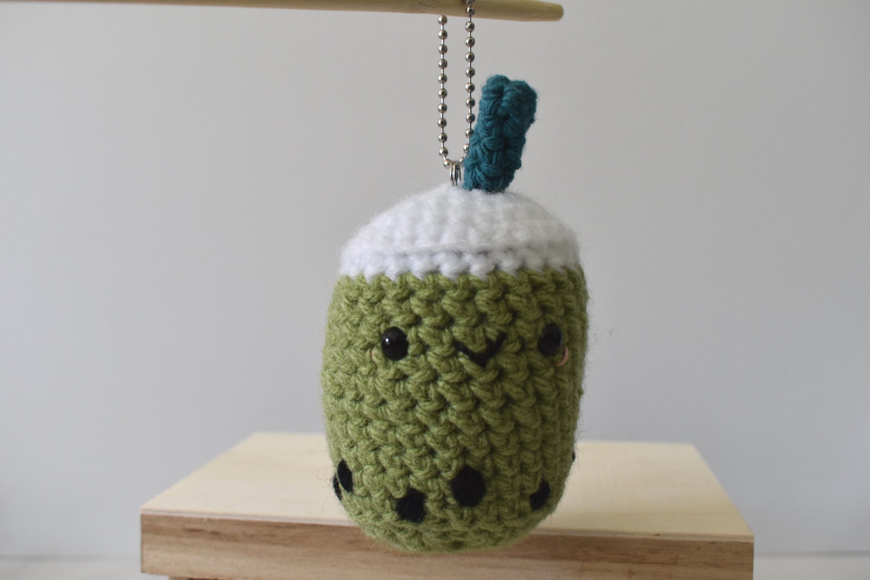Crochet Boba Bubble Tea Amigurumi Plushie Keychain | Foodie Ornament ...
