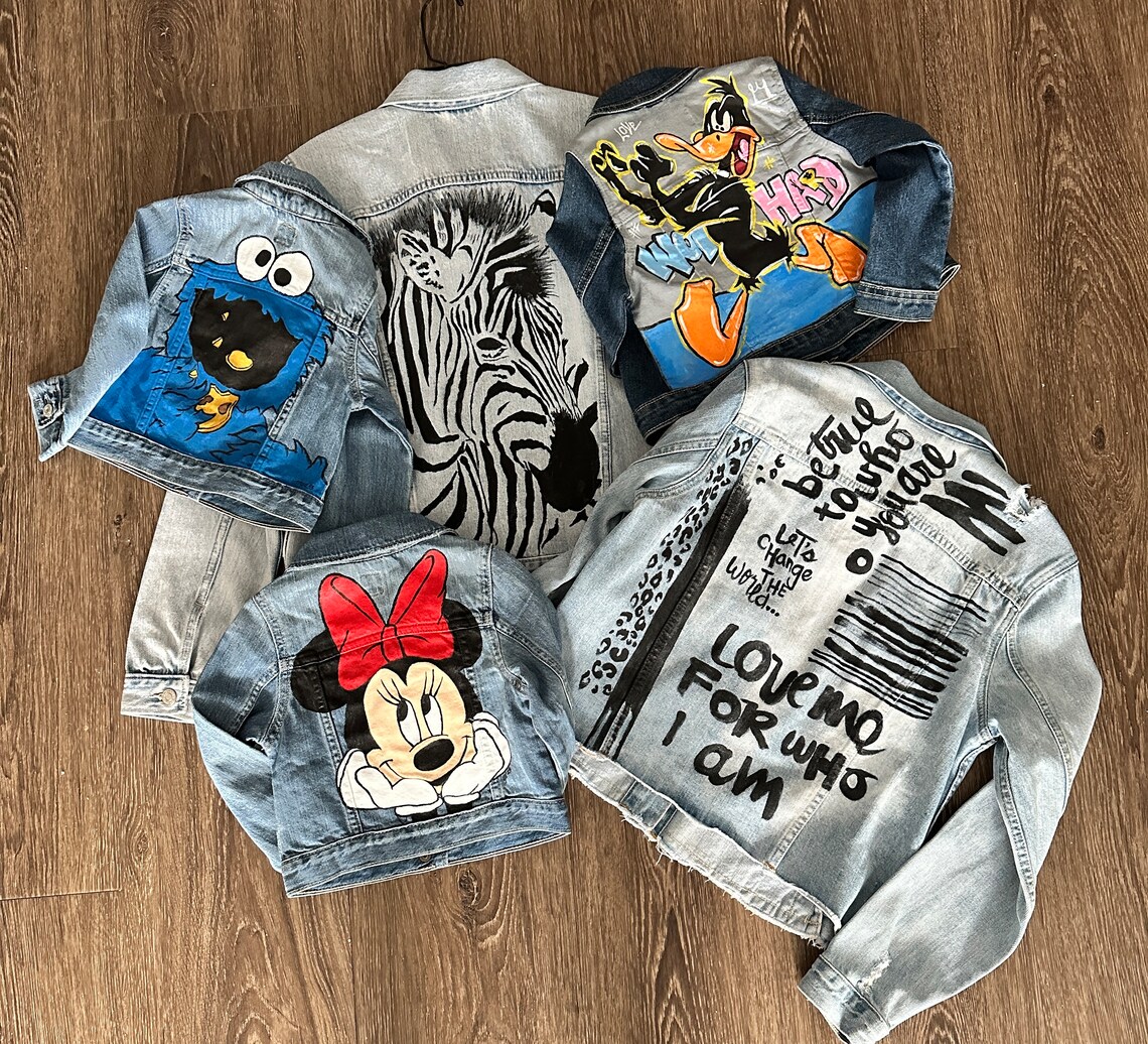 Custom Hand Painted Denim Jackets - Etsy