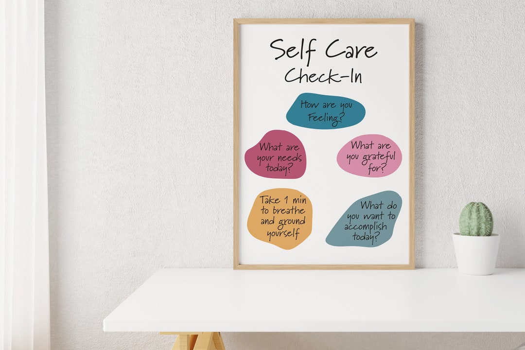 Self Care Check In, Class Wall Decor, Teacher Gift, Mental Health ...