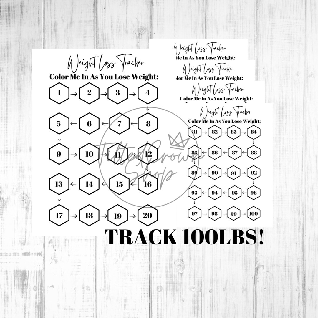 Color in Weight Loss Tracker Printable Weight Loss Tracker - Etsy
