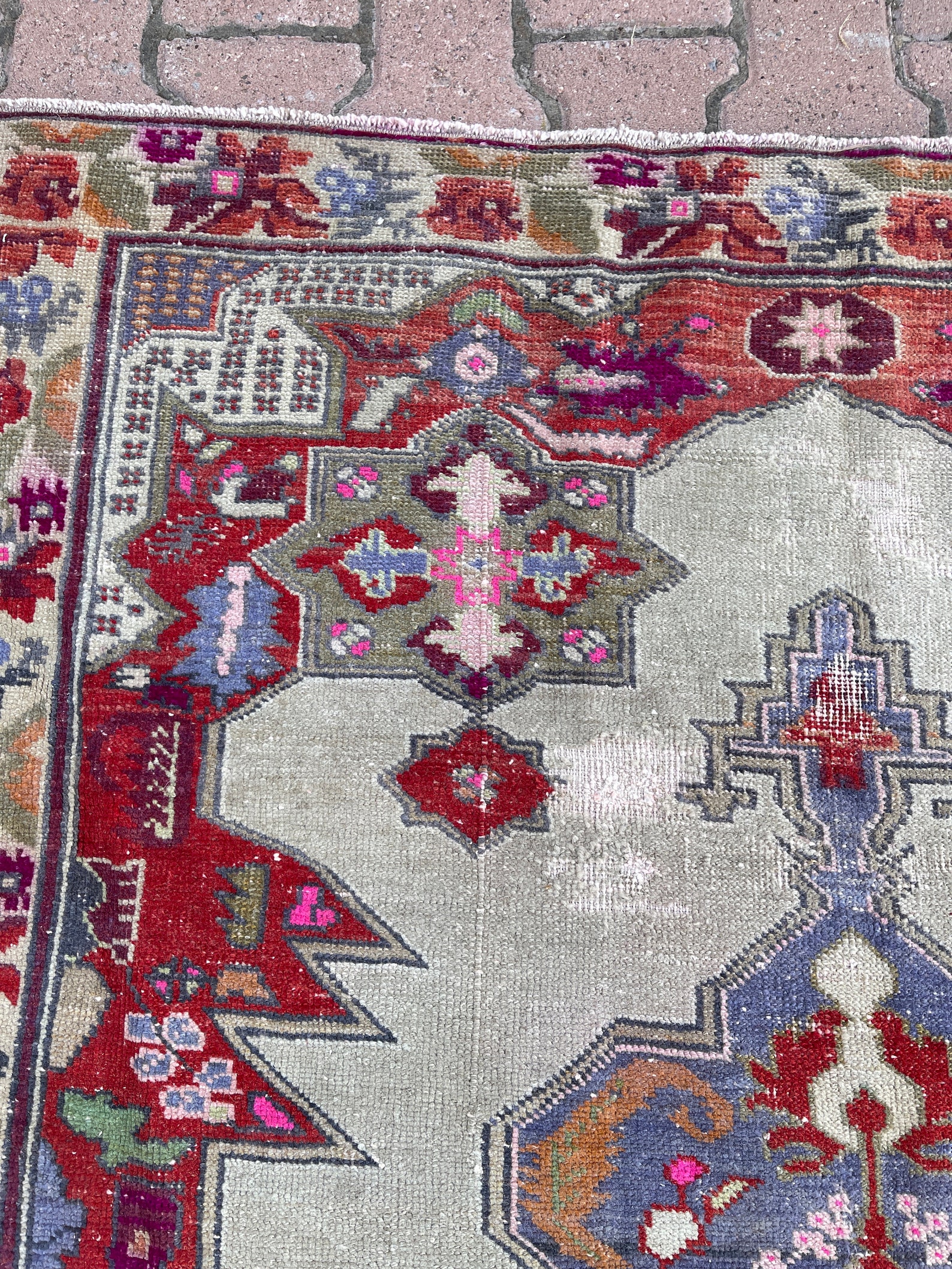Vintage Rug Turkish Rug Pastel Color Rug 4.3x7.3 Ft Area Rug | Etsy