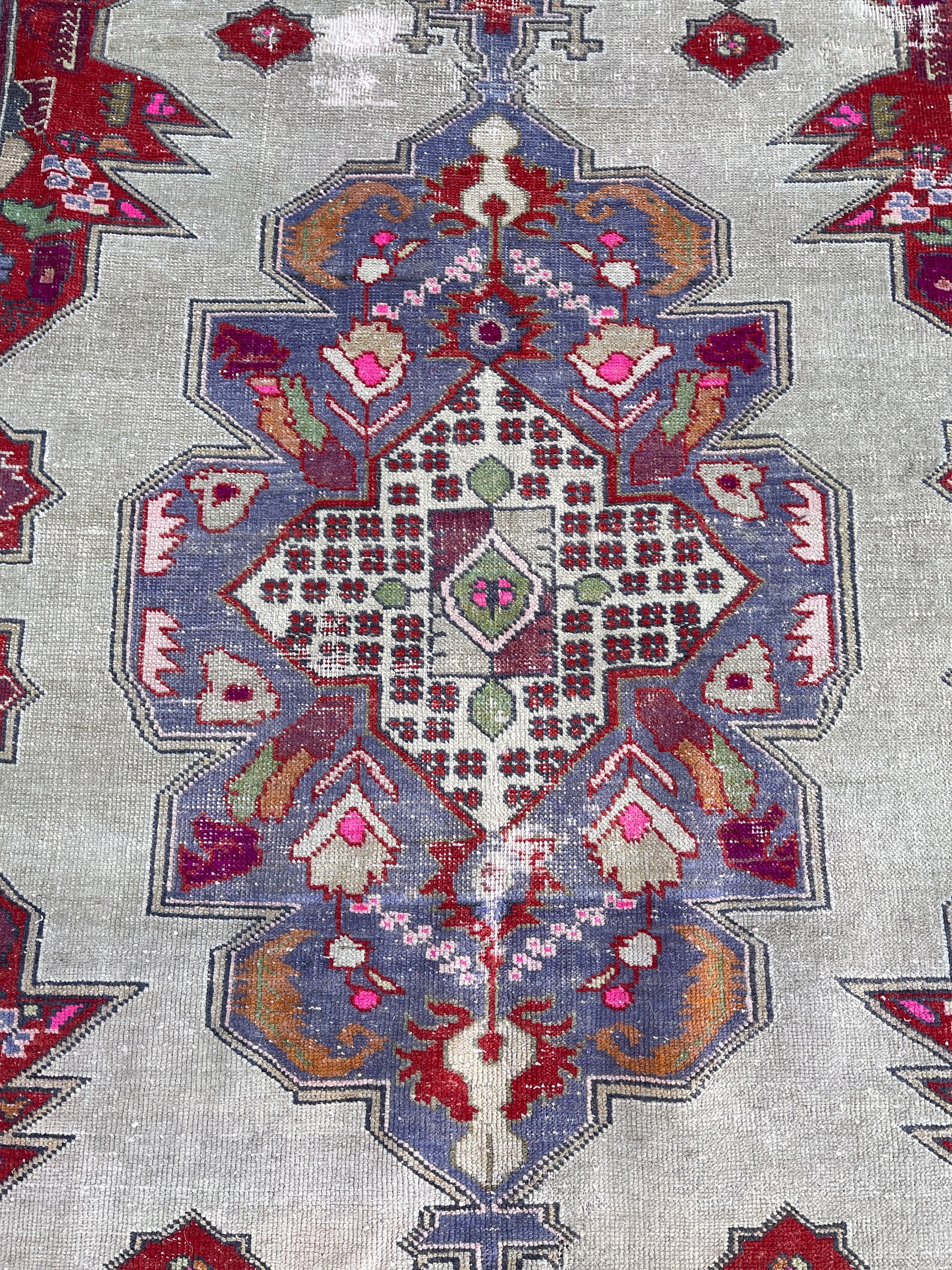 Vintage Rug Turkish Rug Pastel Color Rug 4.3x7.3 Ft Area Rug | Etsy