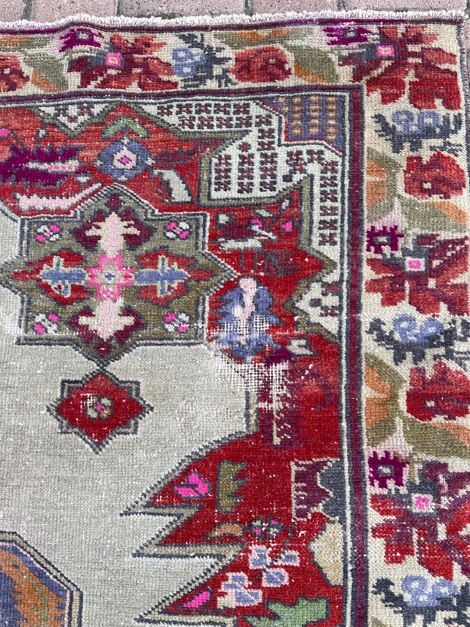 Vintage Rug Turkish Rug Pastel Color Rug 4.3x7.3 Ft Area Rug | Etsy