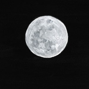 Moonlit Water: Print of Original India Ink and Gouache Painting. - Etsy