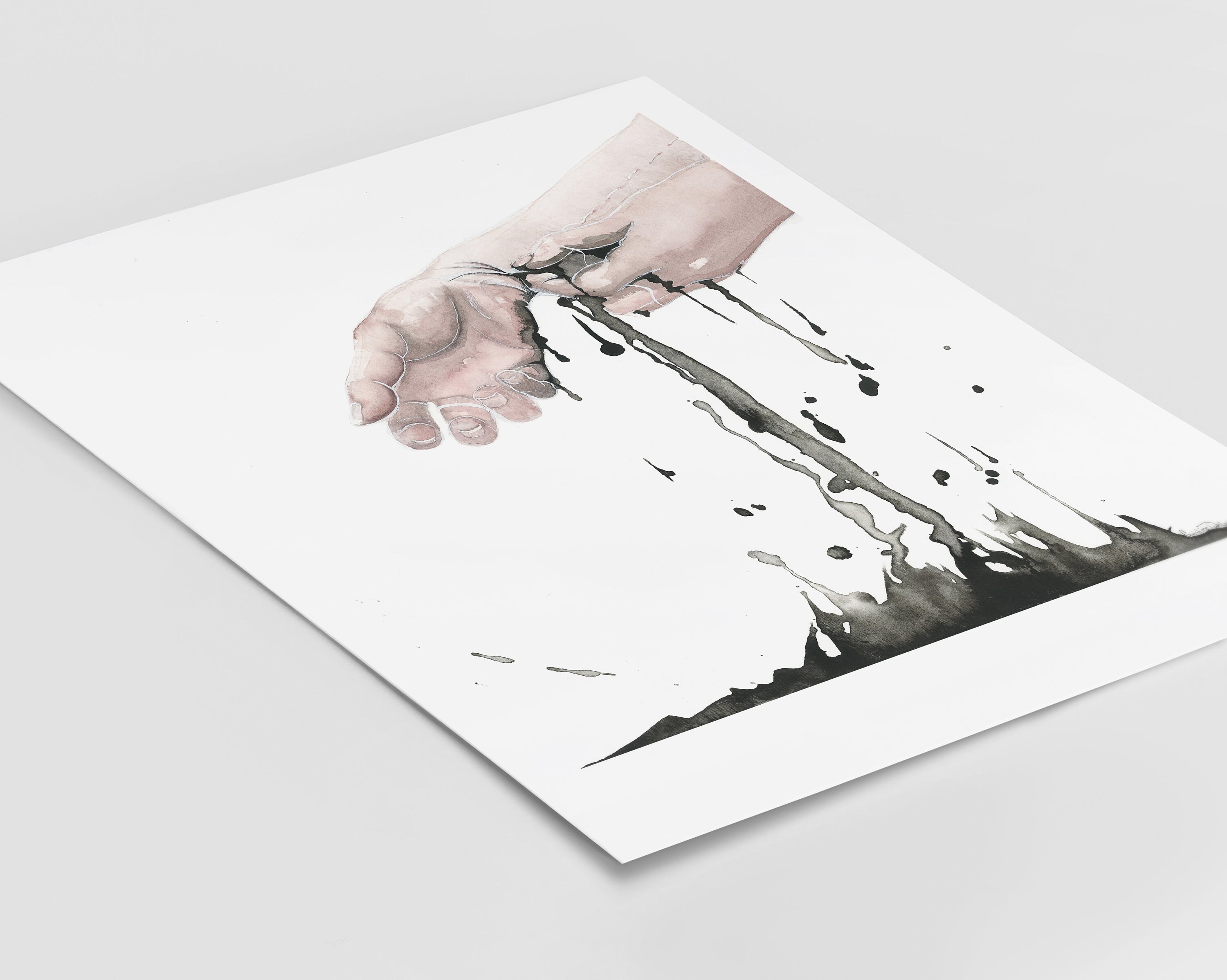 This Seam Undone: Print of Original Watercolor Painting Dark - Etsy