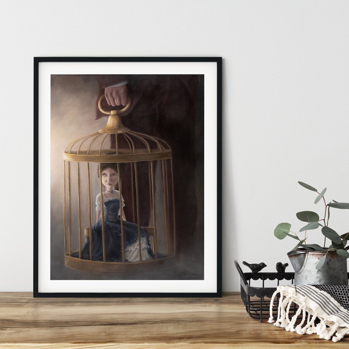Gilded Cage: Print of an Original Oil Painting Victorian | Etsy