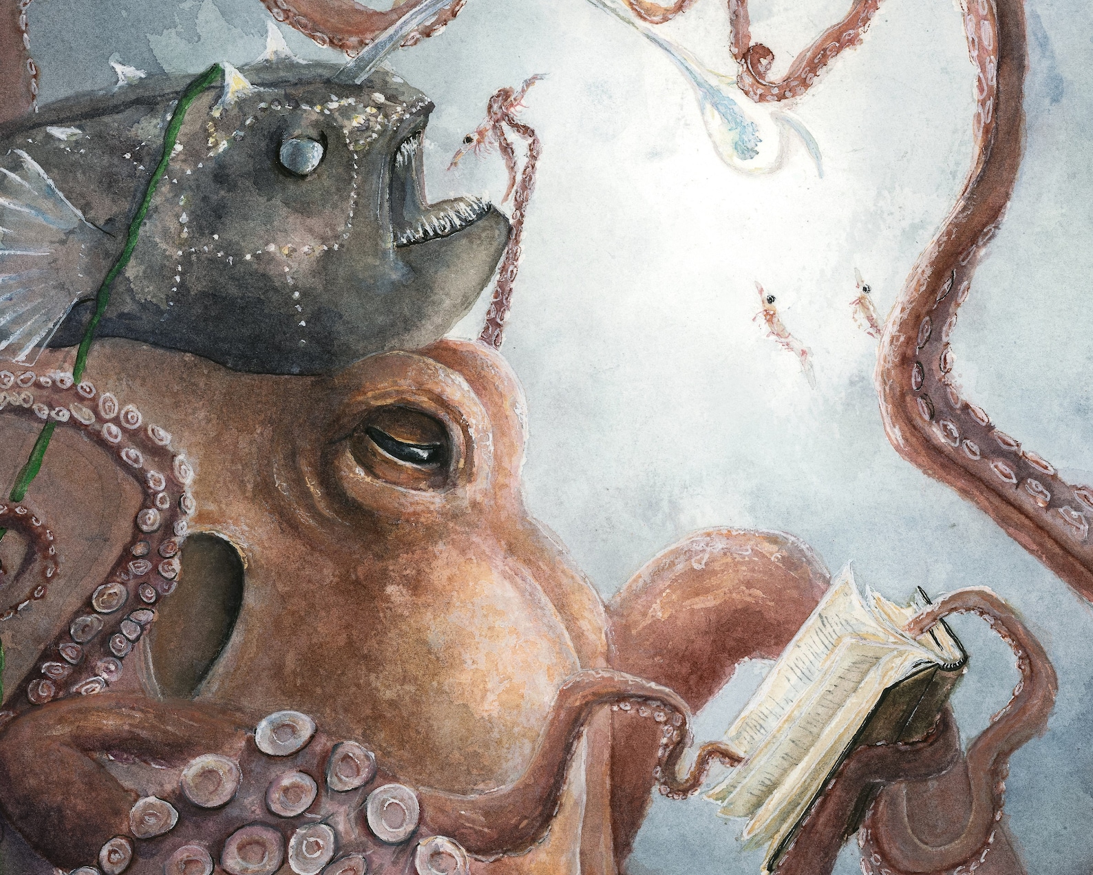 Light Reading: Print of Original Watercolor Painting Ocean - Etsy