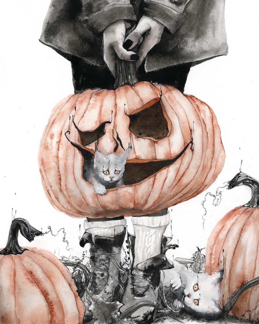 Pick of the Patch: Print of Original Watercolor and Ink Painting. - Etsy