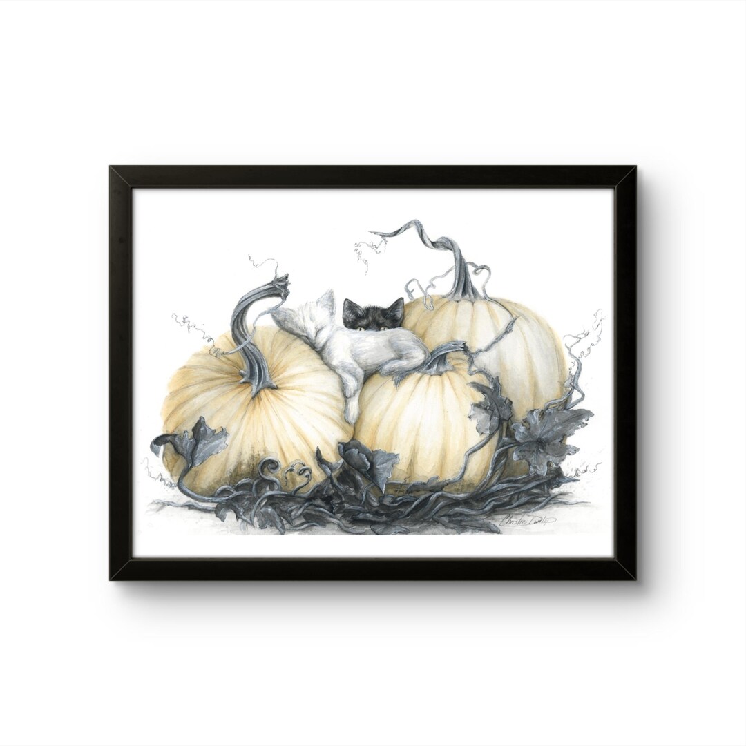 Autumn Mischief: Print of Original Watercolor & India Ink Painting. - Etsy