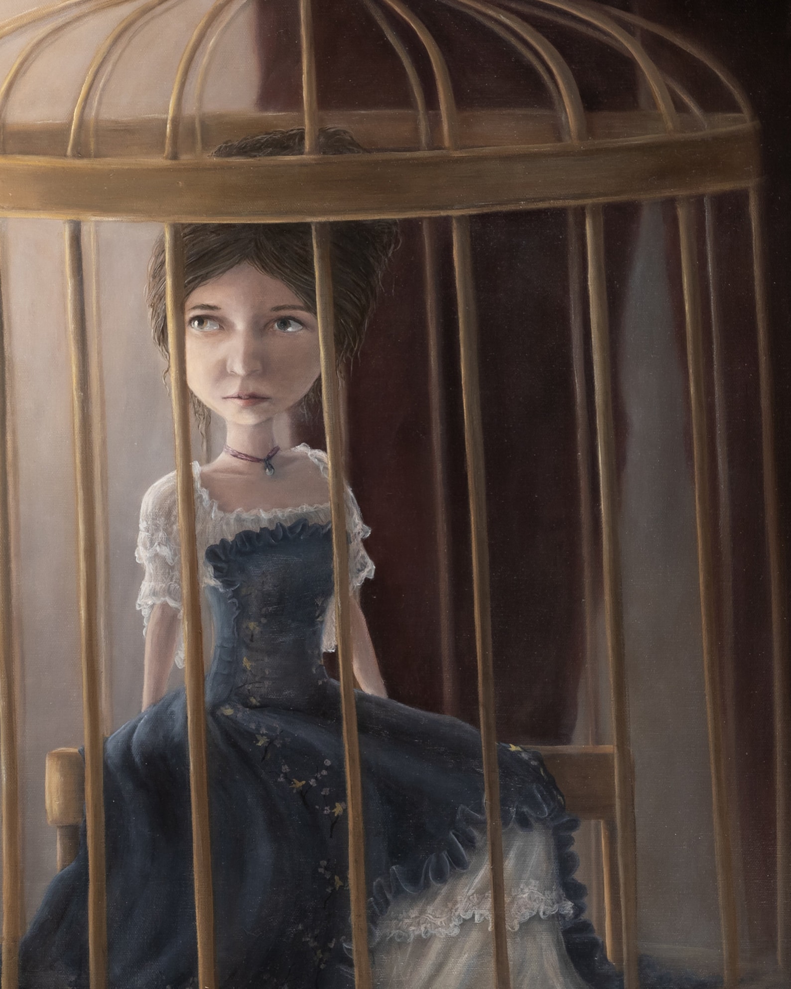 Gilded Cage: Print of an Original Oil Painting Victorian - Etsy