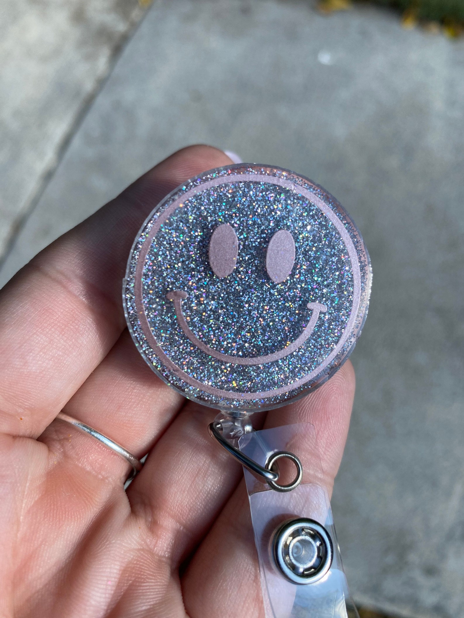 Smiley Face Badge Reel/ Smiley Face Badge Holder/ Nurse Badge - Etsy