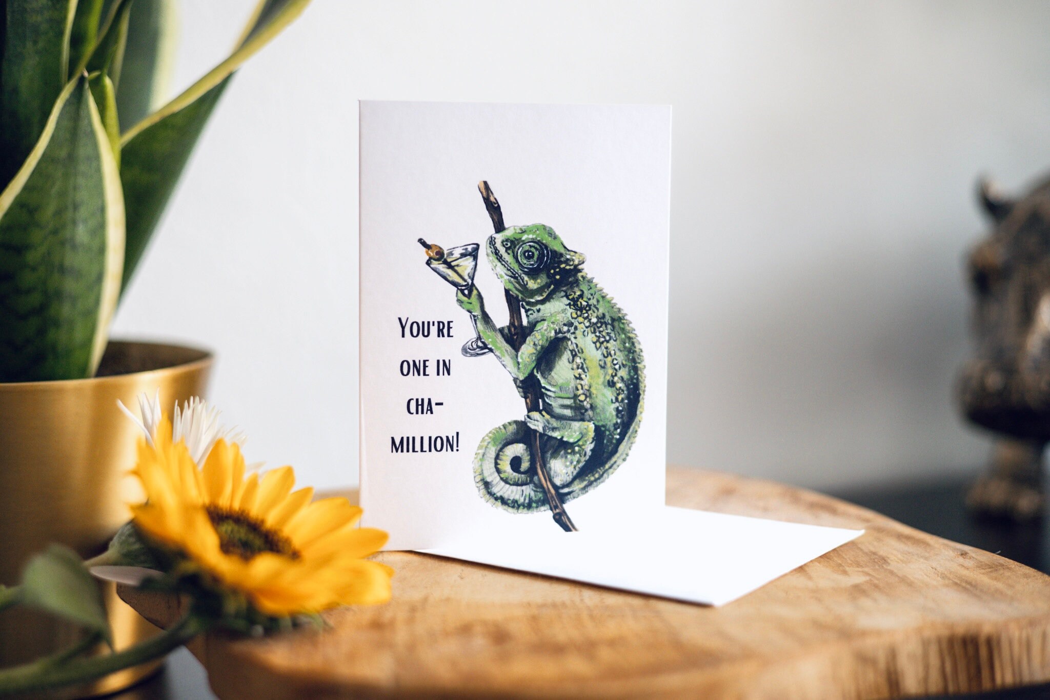 Chameleon Greeting Card | Greeting Card Watercolor | Animal Greeting ...