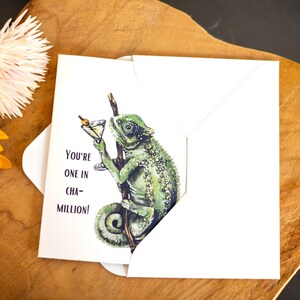 Chameleon Greeting Card | Greeting Card Watercolor | Animal Greeting ...