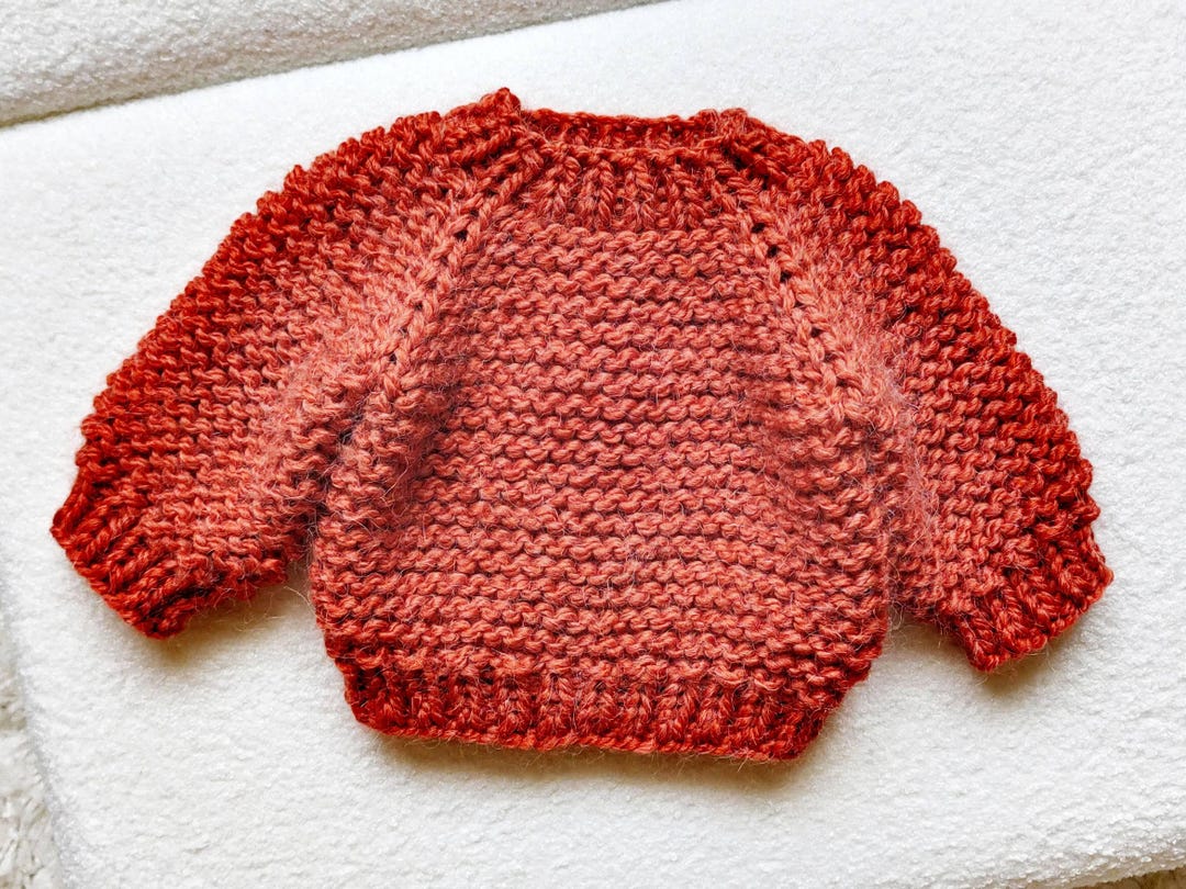 Knitting Pattern - the Chunky Baby Sweater (top-down). Sizes: 0-3 (3-6 ...