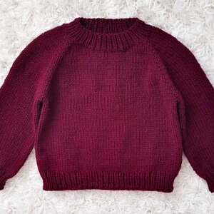 Knitting Pattern - the Poppy Pullover (seamless). Sizes: 3-4 (5-6) 7-8 ...
