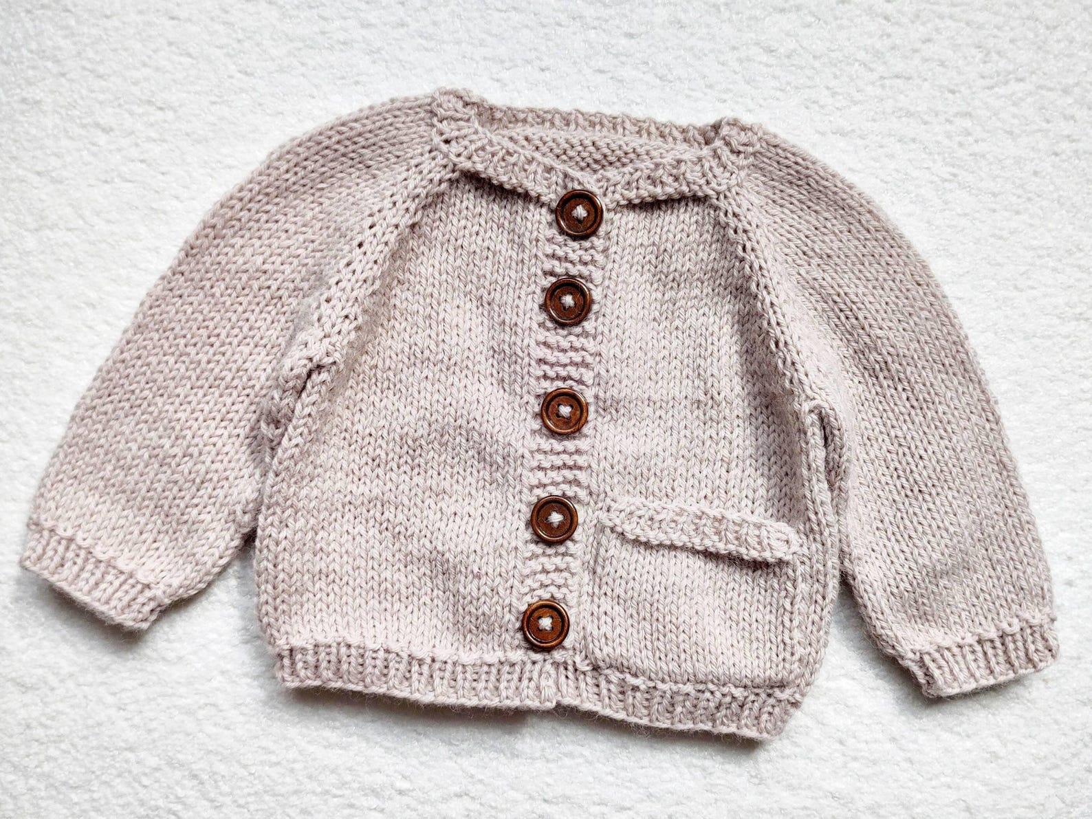 Knitting Pattern - the Tulip Baby Cardigan (top-down). Sizes: 0-3 (3-6 ...