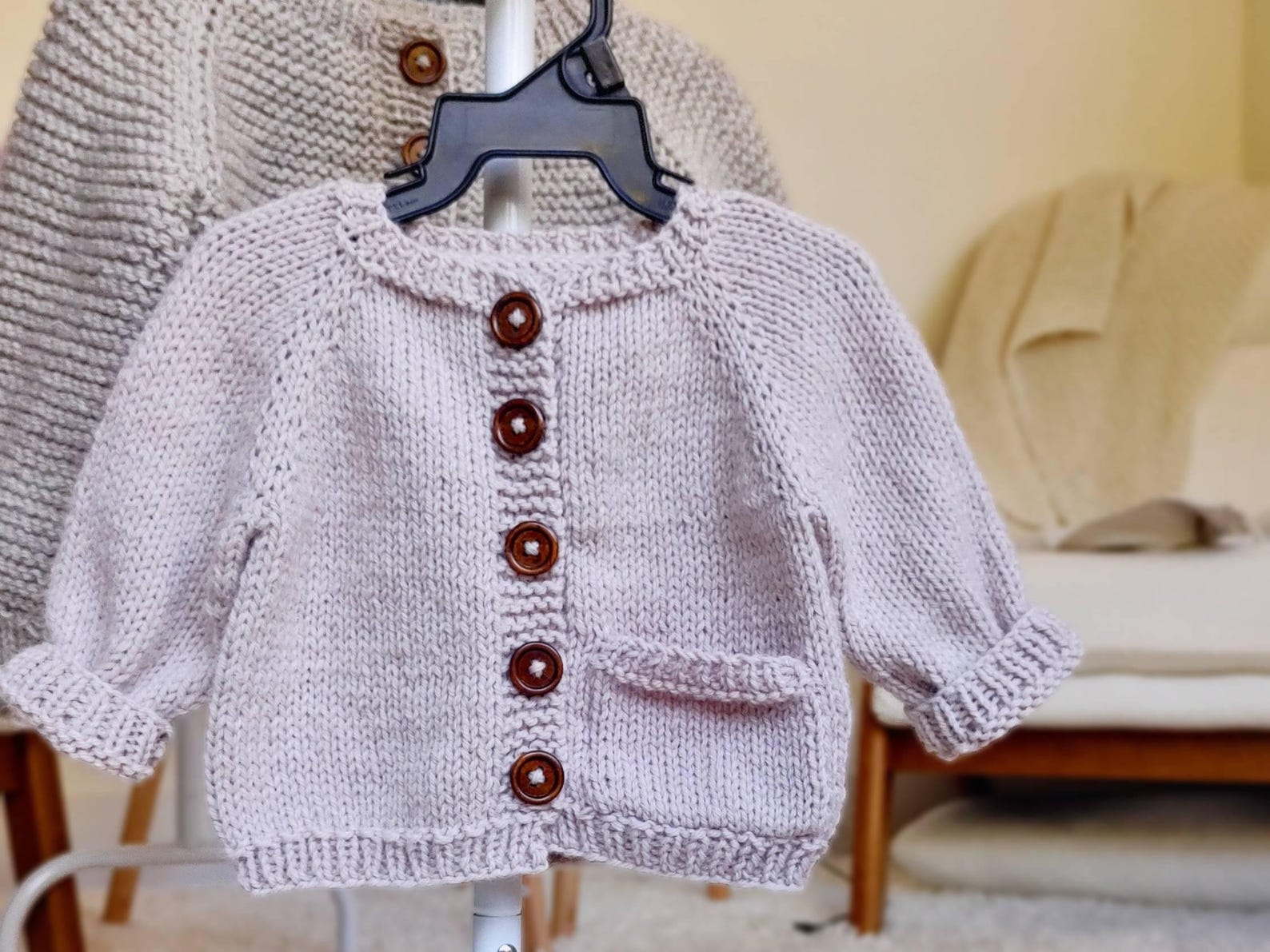 Knitting Pattern - the Tulip Baby Cardigan (top-down). Sizes: 0-3 (3-6 ...