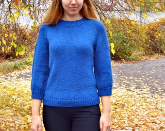 Knitting Pattern Pearl Sweater top-down Seamless. Sizes: | Etsy