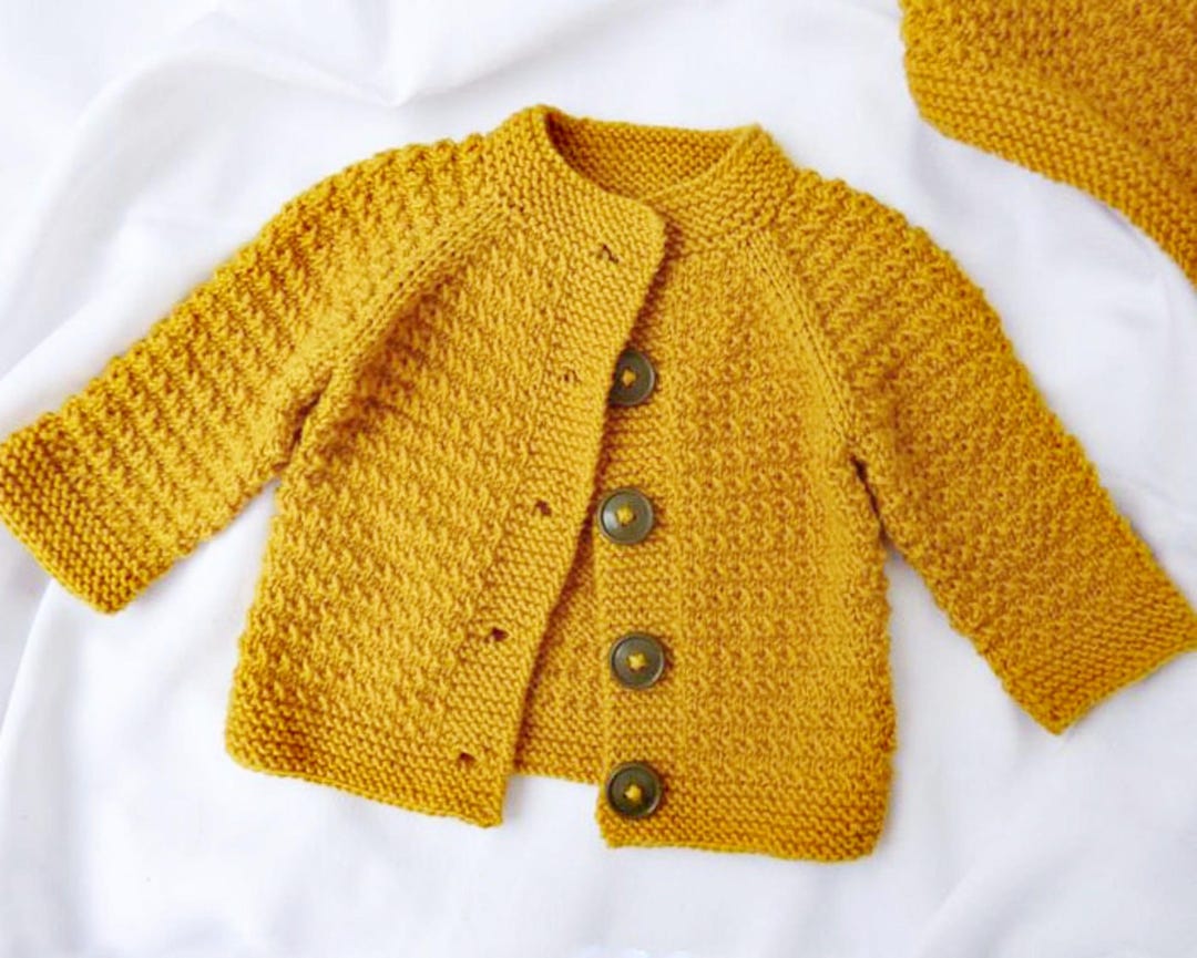 Knitting Pattern - the Derey Baby Cardigan (top-down, Seamless). Sizes ...