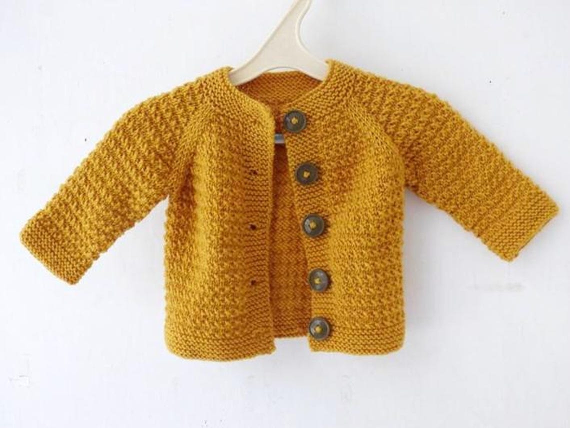 Knitting Pattern - the Derey Baby Cardigan (top-down, Seamless). Sizes ...