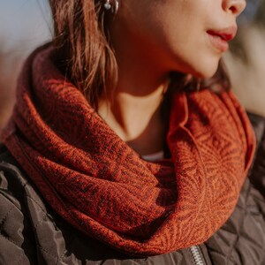 Burnt Orange Infinity Scarf - Terracotta Knit Infinity Scarf - Orange ...