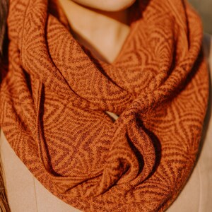 Burnt Orange Infinity Scarf - Terracotta Knit Infinity Scarf - Orange ...