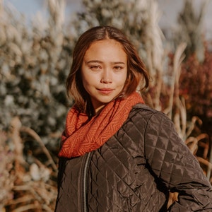 Burnt Orange Infinity Scarf - Terracotta Knit Infinity Scarf - Orange ...