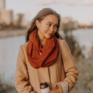 Burnt Orange Infinity Scarf - Terracotta Knit Infinity Scarf - Orange ...