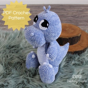 PDF Tyrannosaurus Crochet Doll Pattern. rex Dinosaur Amigurumi Softie. Dino Plush Pattern From ...