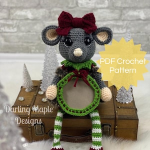 PDF Macey Mouse Crochet Pattern. Photo Frame Ornament. Cute Picture ...
