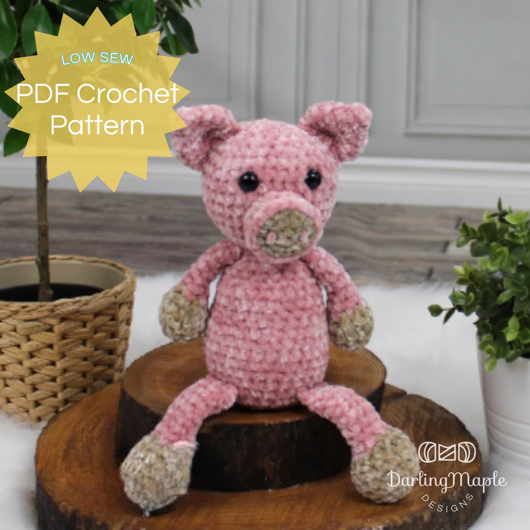PDF Flip Flop Pig Crochet Pattern. Piggy Amigurumi Stuffy. Hog Farm ...